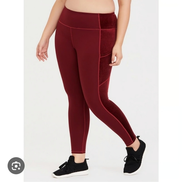 torrid | Pants & Jumpsuits | Torrid Active Ruby Deep Red Velvet Side ...